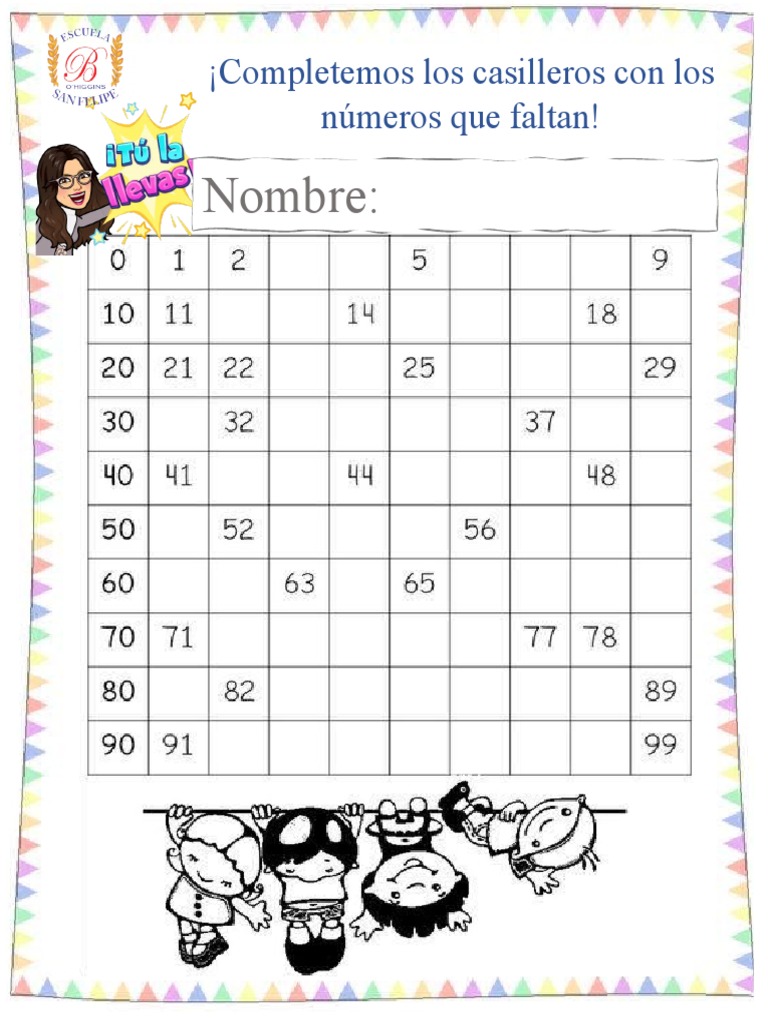 Hojas De Trabajo Para Contar Hasta 100 Para Imprimir Salamander Gran
