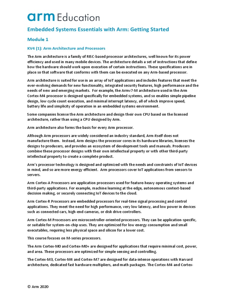 Embedded Systems Essentials With Arm: Getting Started: KV4 (1) : Arm ...