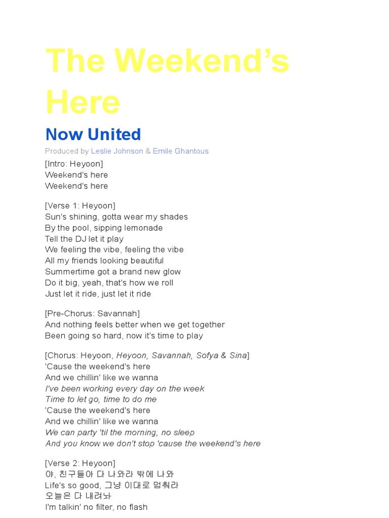 Weekend Vibes Anthem | PDF | Language Arts & Discipline | Art