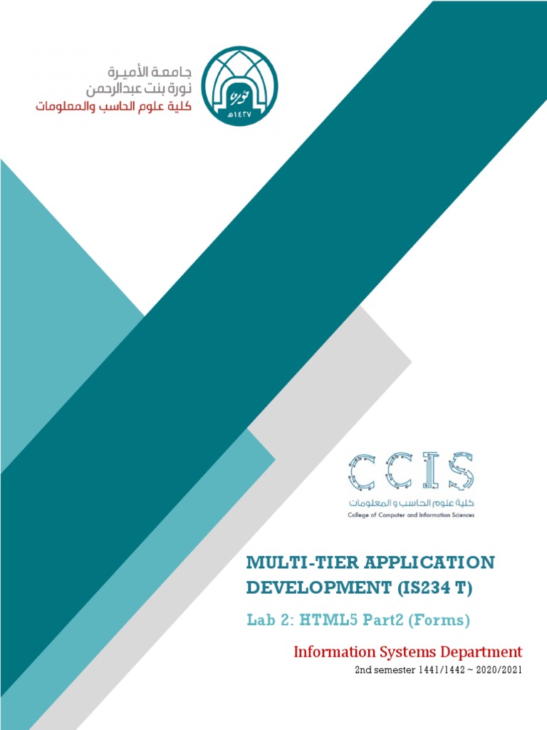 Multi-Tier Application Development (Is234 T) : Lab 2: HTML5 Part2 (Forms) | PDF