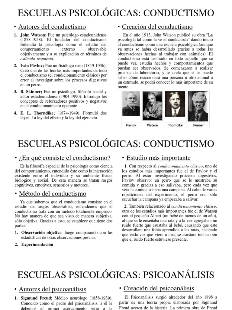 Escuelas Psicológicas | PDF | Psicoanálisis | Sicología
