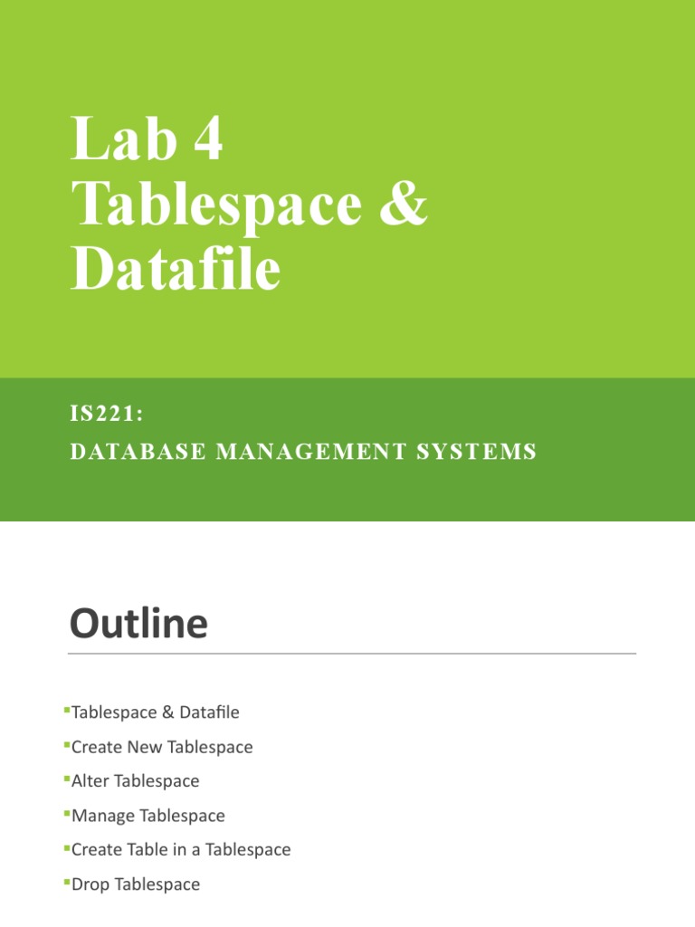 Managing Tablespaces and Datafiles | PDF | Databases | Computer File