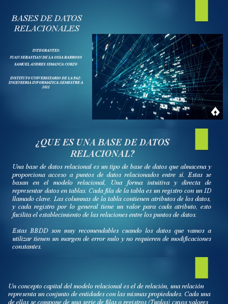 Bases de Datos Relacionales | PDF | Base de datos relacional | Bases de ...