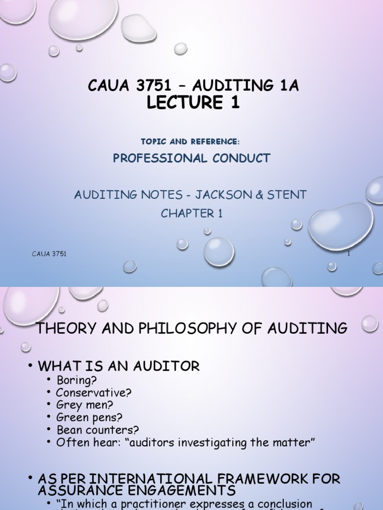 Auditing Lecture Slides Introduction. | Download Free PDF | Audit | Financial Audit