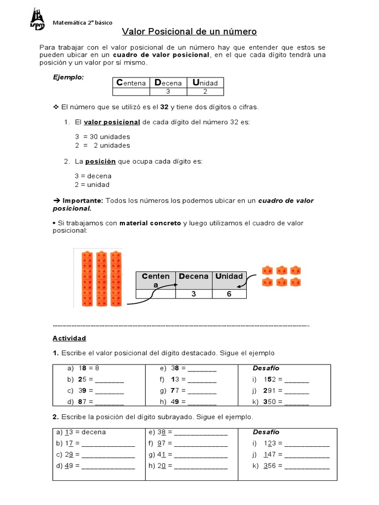Apuntes de Clases Valor Posicional y Ejercicios | PDF