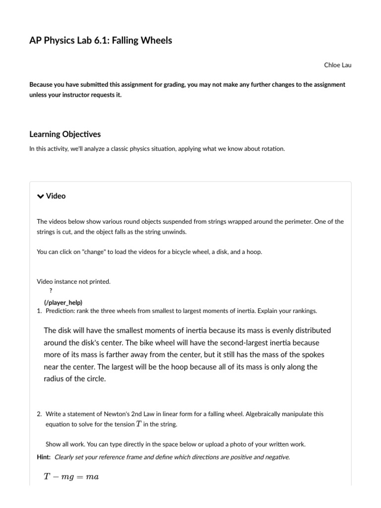 Ap Physics Lab 6 1 Download Free Pdf Rotation Around A Fixed Axis