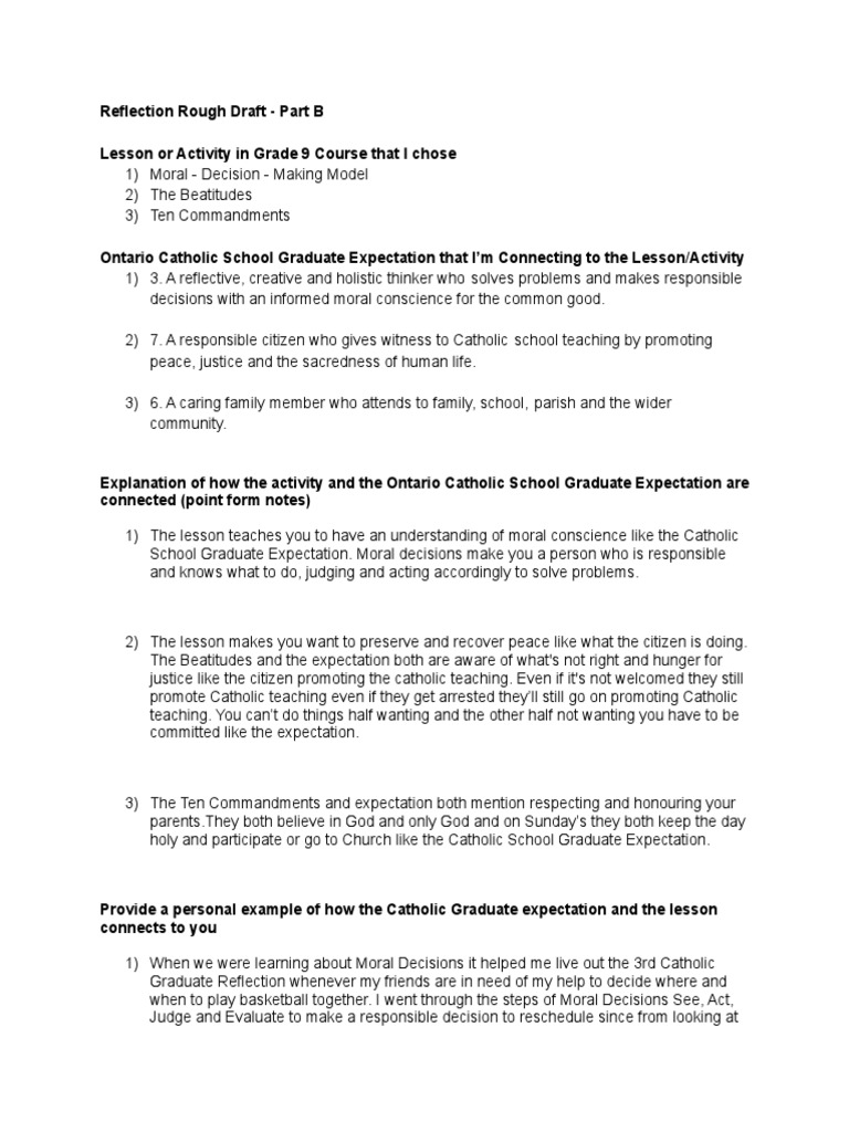 Part B - Religion CPT Rough Draft | PDF | Conscience | Ten Commandments