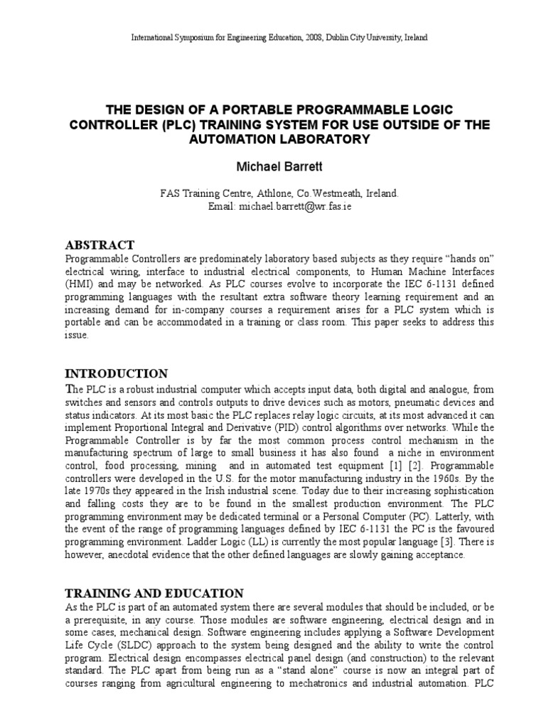 017 - The Design of Portable Logic Controller (PLC) Training System For ...