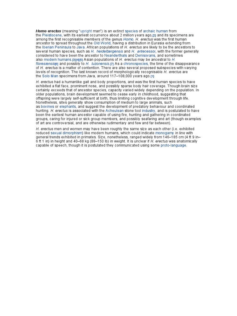 Species Archaic Human Pleistocene Old World Iberian Peninsula Java ...