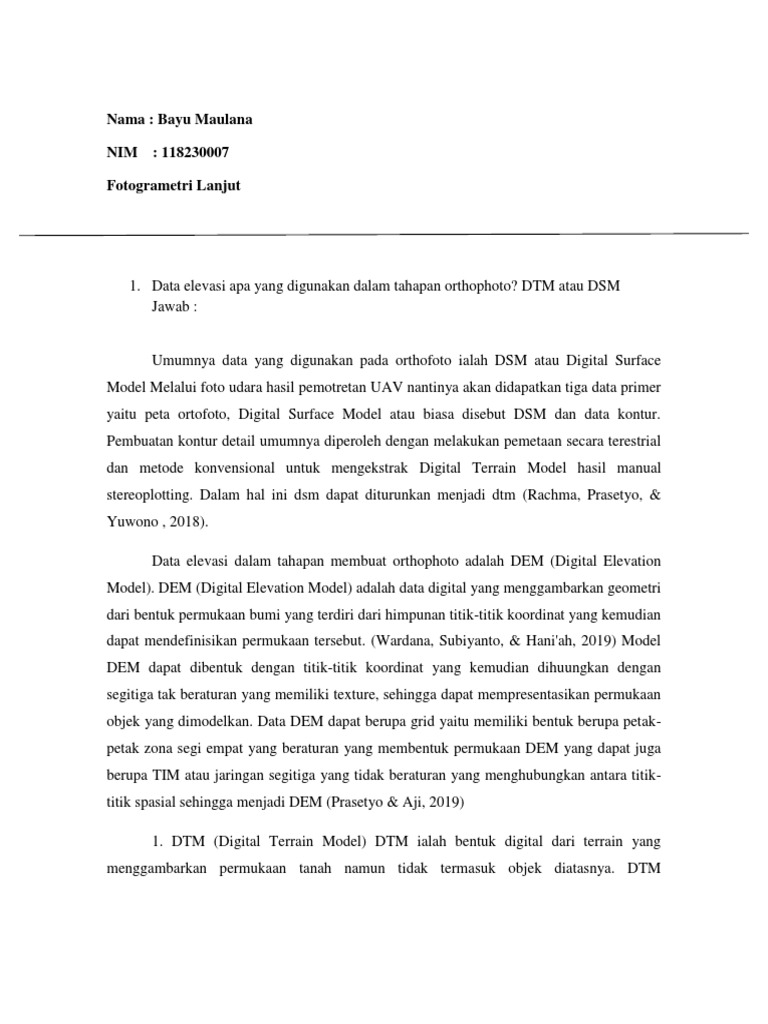 Proses Pembuatan Orthophoto dan Data Elevasi | PDF | Teknologi & Rekayasa