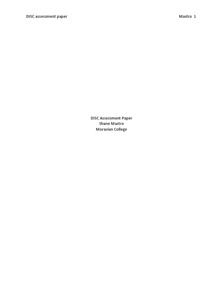 DISC Assessment Paper | Download Free PDF | Human Nature | Social ...