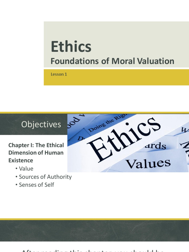 Chapter 1-The Ethical Dimension of Human Existence | PDF | Morality | Relativism