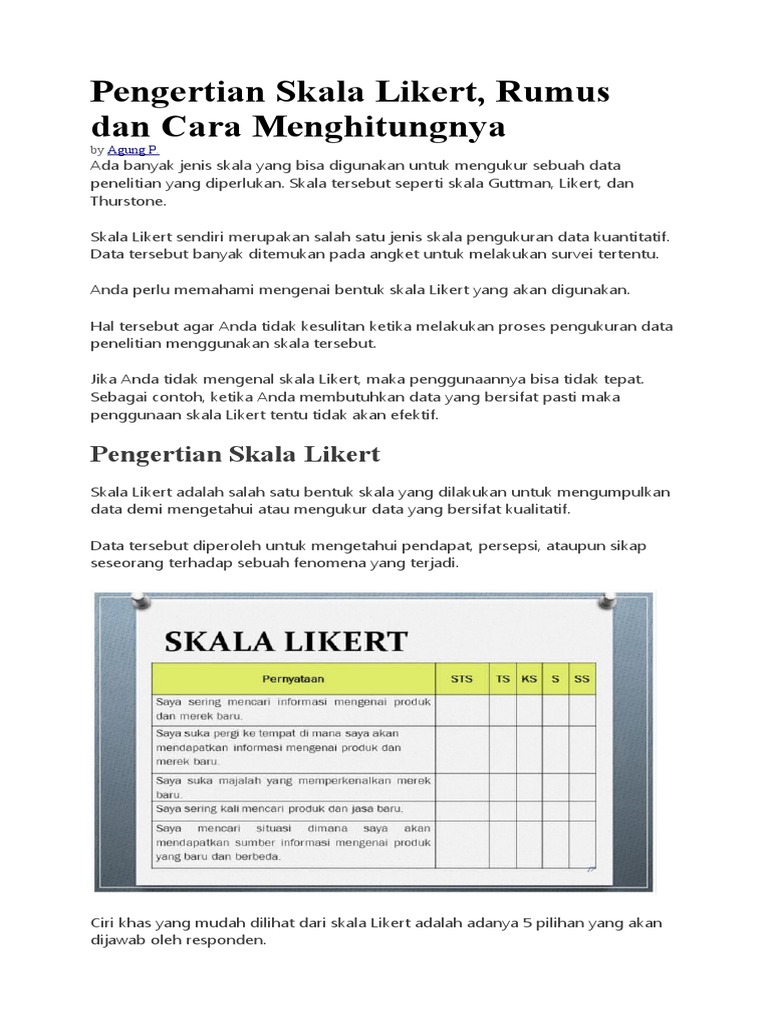 Pengertian Skala Likert | PDF