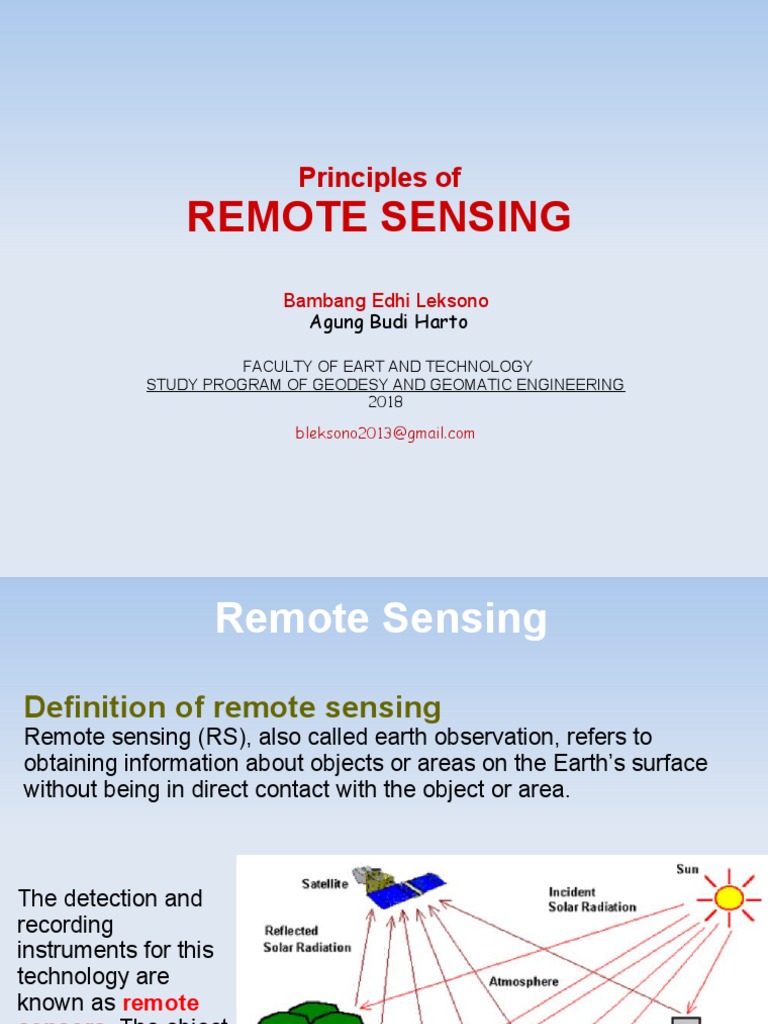 Remote Sensing: Principles of | PDF | Electromagnetic Radiation ...