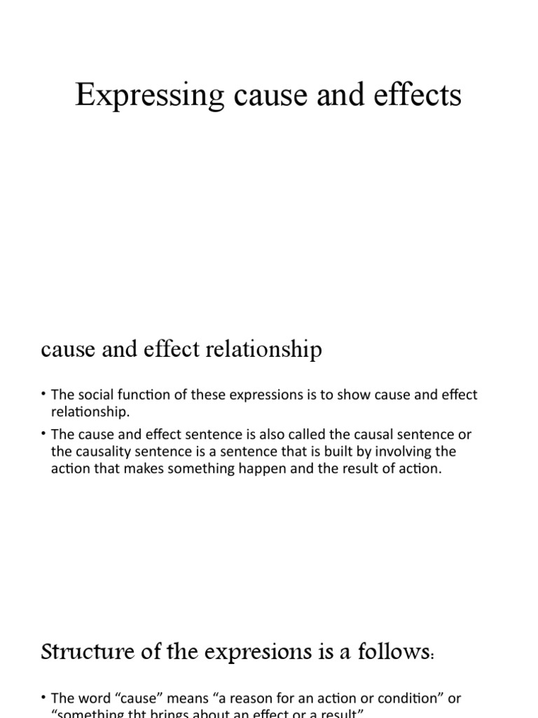 Expressing Cause and Effects | PDF