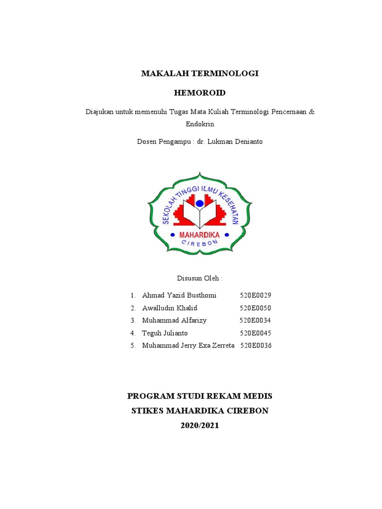 Terminologi dan Gejala Hemoroid | PDF