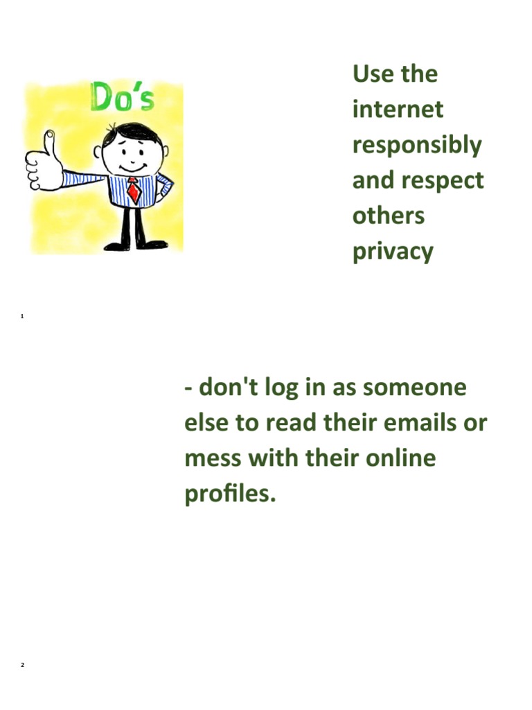 Use The Internet Responsibly and Respect Others Privacy | PDF | Online ...