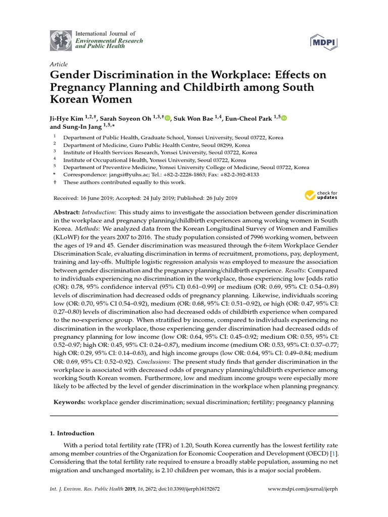 Gender Discrimination in The Workplace Effects On | PDF | Gender Pay ...