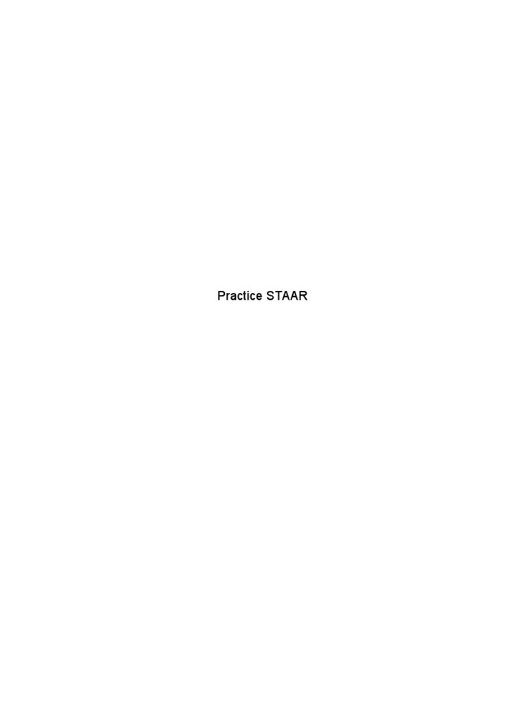 Practice STAAR With Answers English I | PDF | Books | Libraries