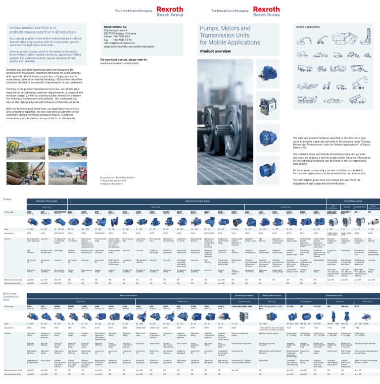 Product Overview-Pumps, Motors & Transmission Units - Brochure | PDF ...
