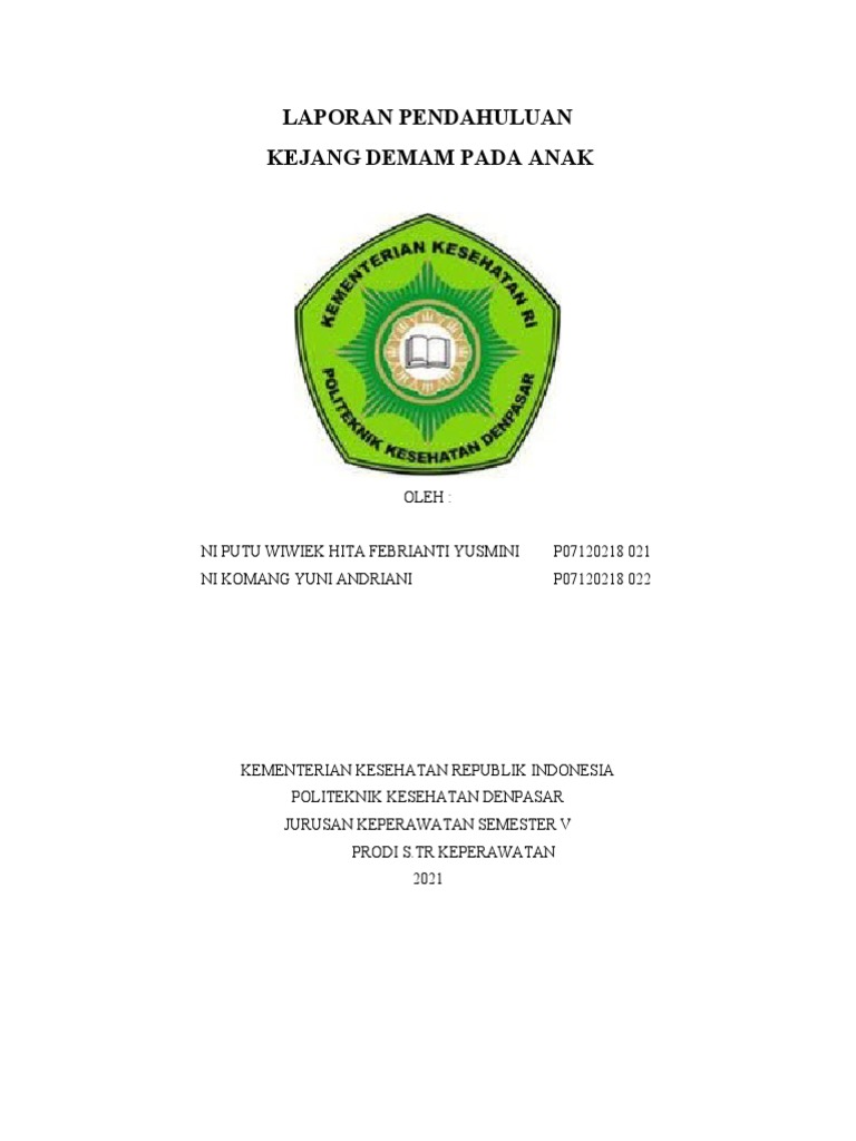Laporan Pendahuluan Kejang Demam Pada Anak | PDF