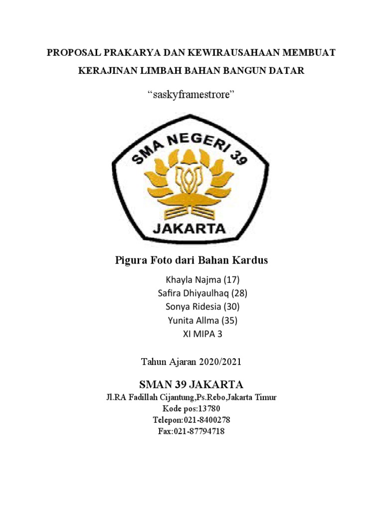 Proposal Kerajinan Pigura Kardus | PDF | Bisnis | Griya & Taman
