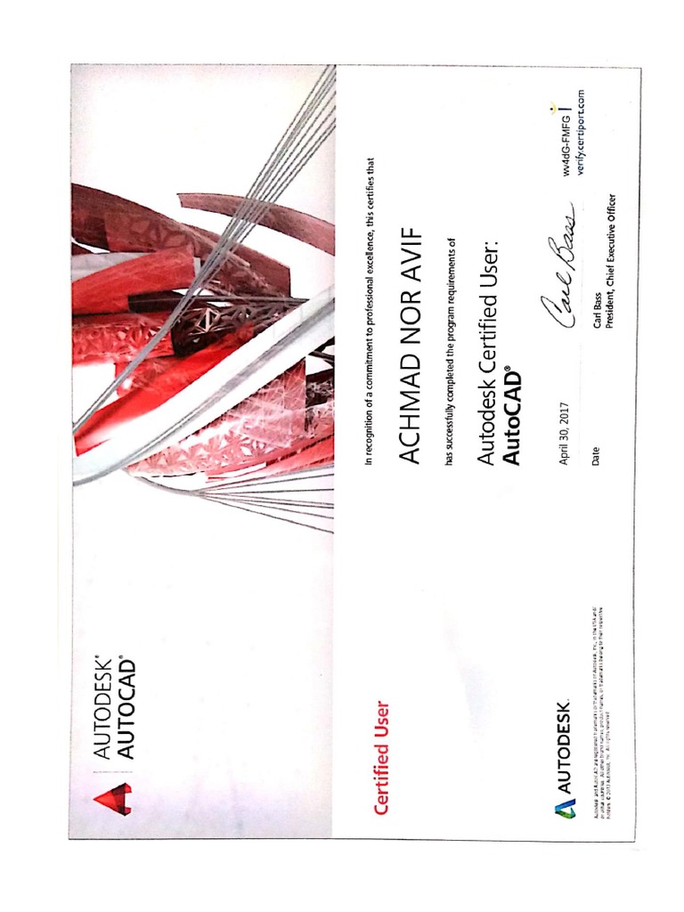 Sertifikat Autocad | PDF