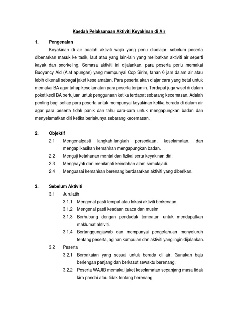 Pelaksanaan Program Keyakinan Air | PDF