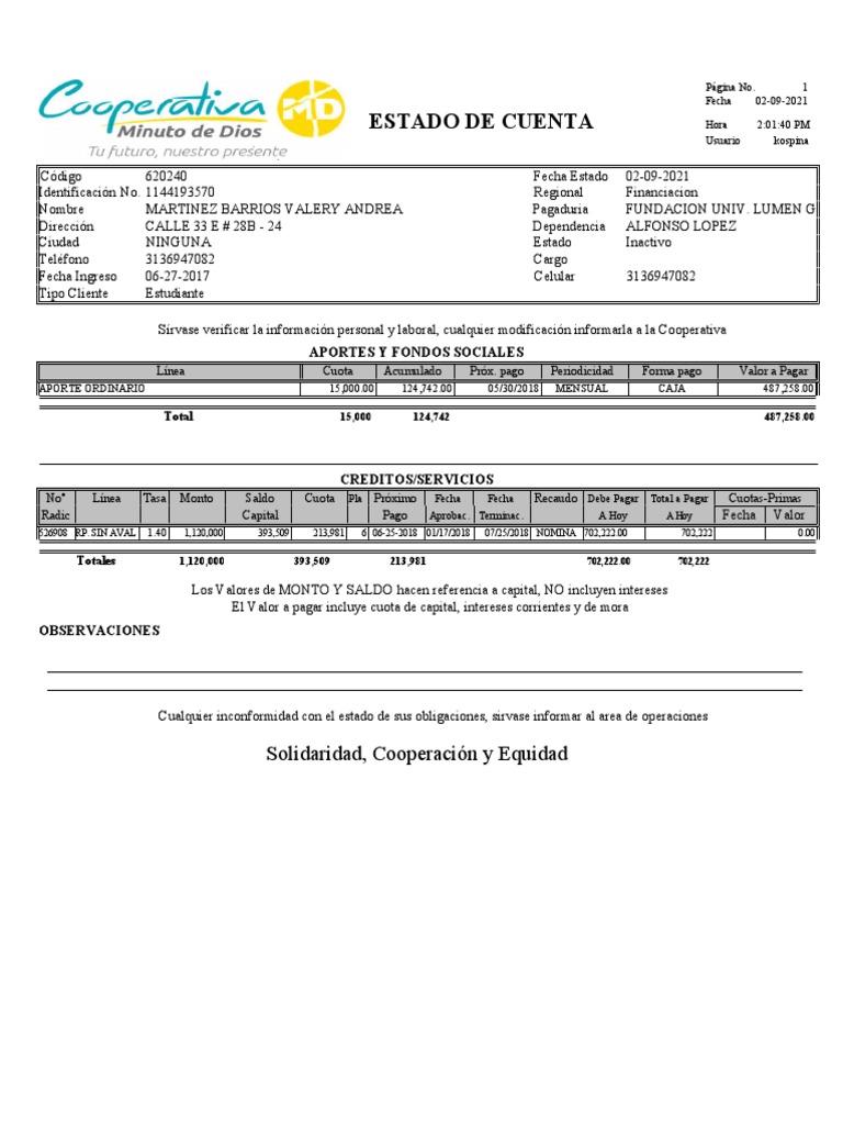 Valery Martinez Estado Cta | PDF | Economias | Business