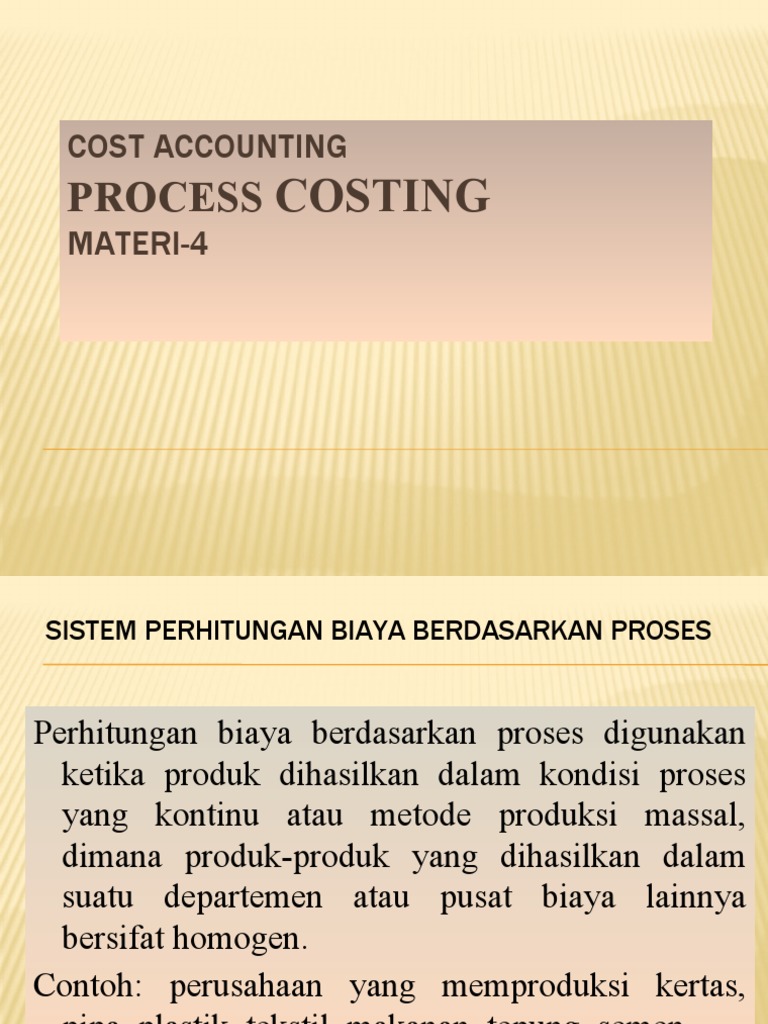 MENGEMBANGKAN PENGERTIAN PROSES COSTING | PDF