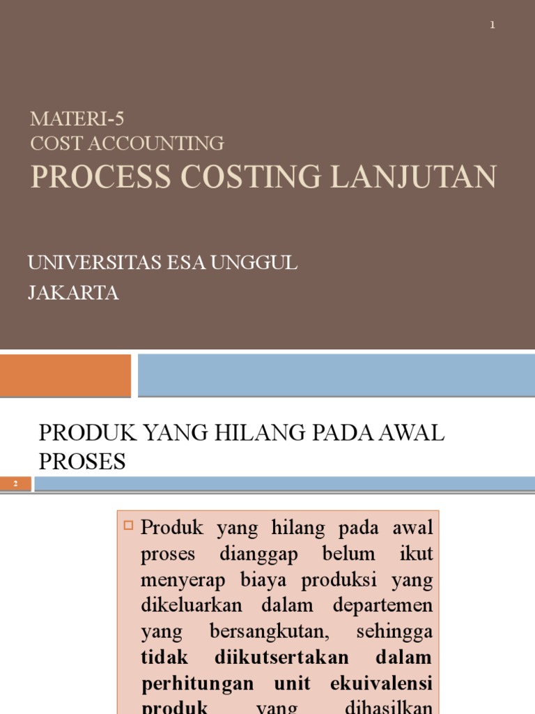 Temu 5 Process Costing Lanjutan | PDF