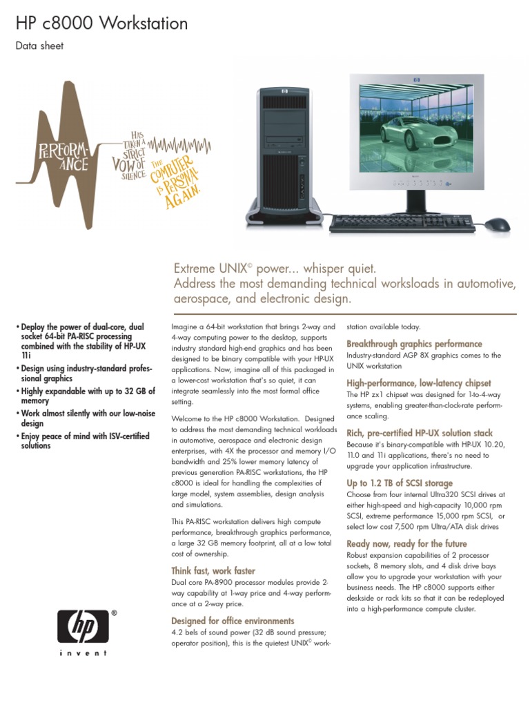 HP C8000 Workstation (AB629A) c8000 - Datasheet | PDF | Computer ...