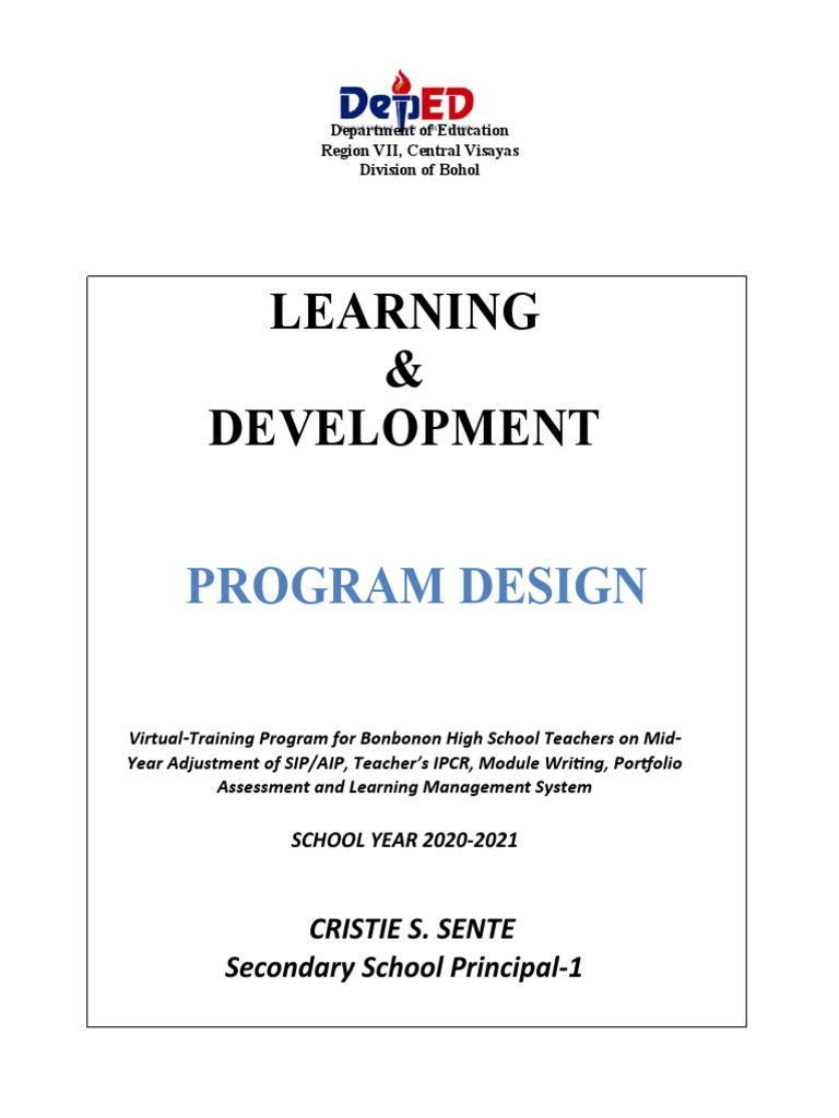 Learning & Development: Program Design | PDF | Teachers | Distance ...