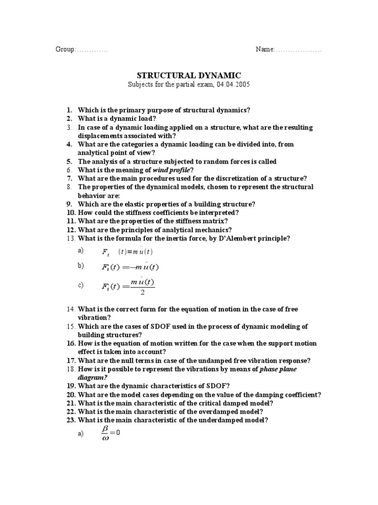Structural Dynamic: F T Mu T | PDF | Eigenvalues And Eigenvectors | Physics