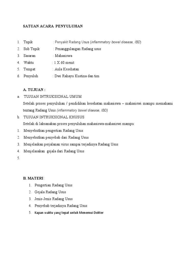 Satuan Acara Penyuluhan | PDF | Pengembangan Diri | Kesehatan Holistik