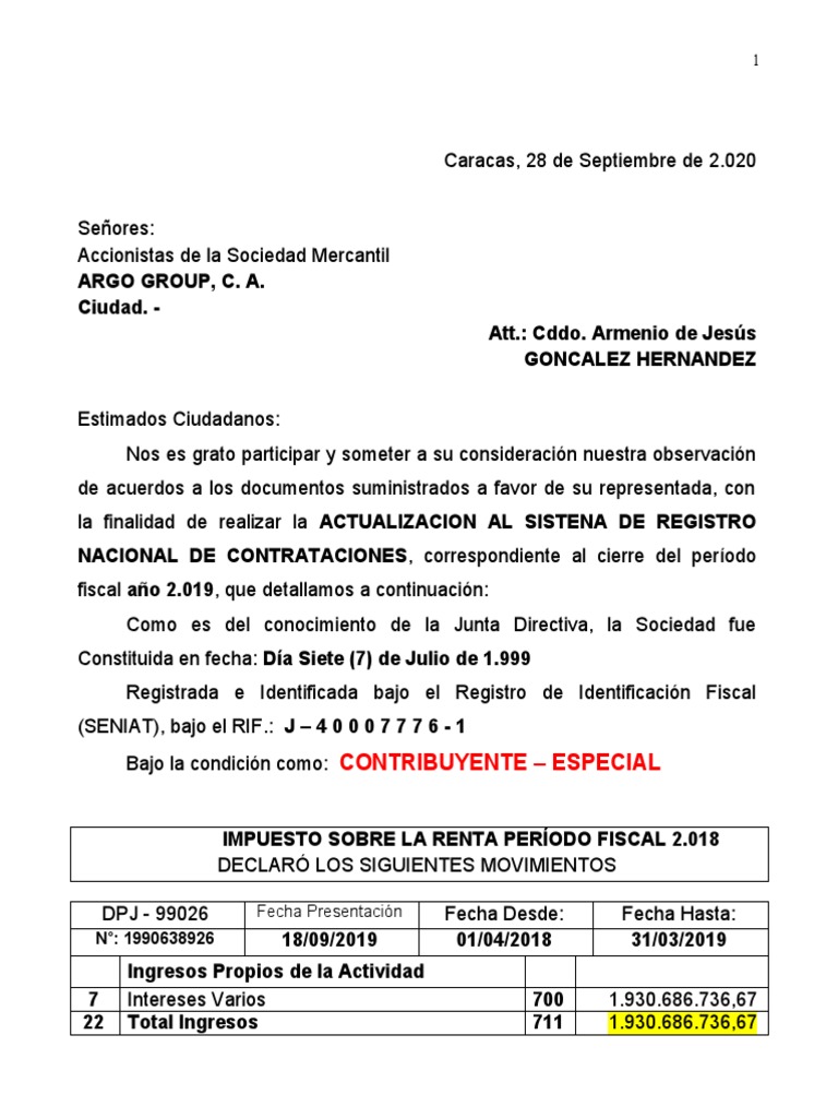 Actualización Fiscal Argo Group 2019 | PDF | Empresas | Contador