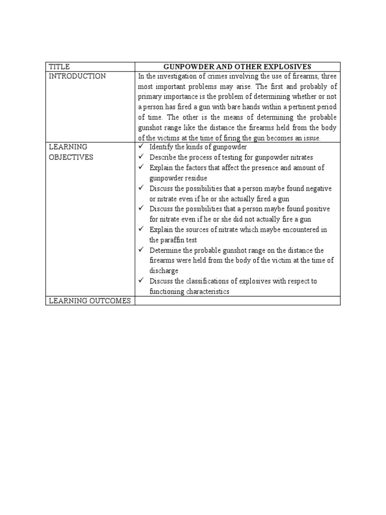 Gun Power and Other Explosives (Forensic Chem) | PDF