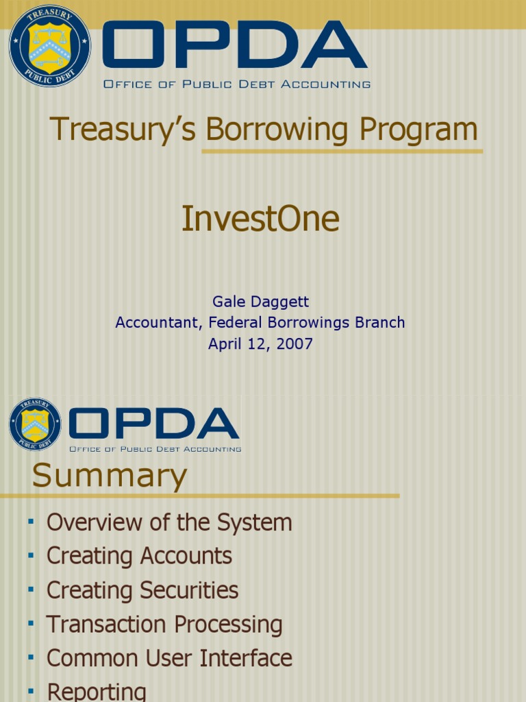 InvestOne System Overview and Features | PDF | Business | Debt