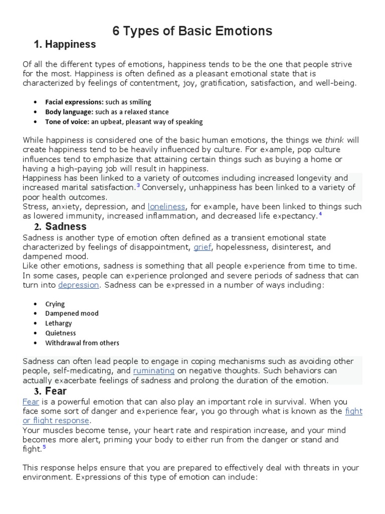Exploring the Spectrum of Human Emotions: An Analysis of Six Basic ...