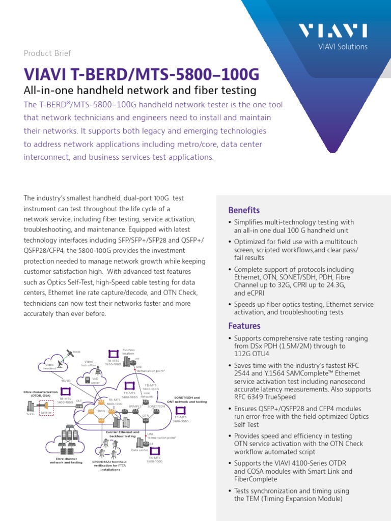 MTS-5800 100G Datasheet | PDF | Data Transmission | Computer Network