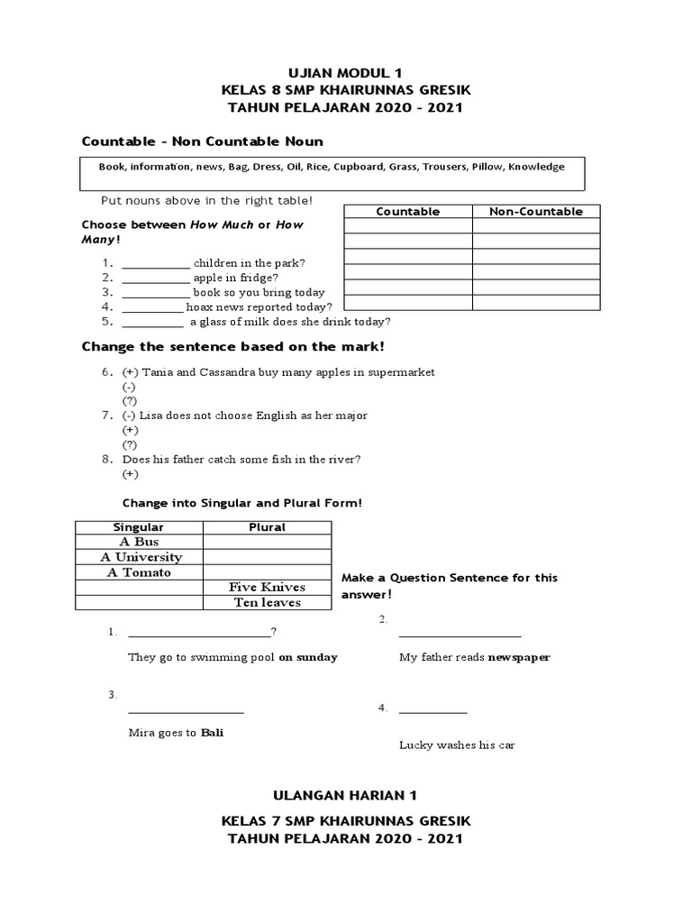 Ujian Modul 1 7 & 8 | PDF | Linguistic Typology | Linguistics