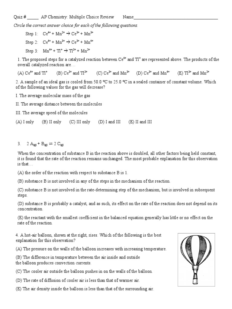 Ideal Gas Cooling Effects in Chemistry | PDF | Reaction Rate | Chemical ...