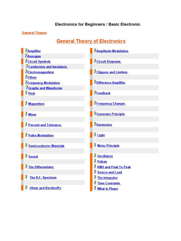 Electronics For Beginners | PDF | Amplifier | Amplitude