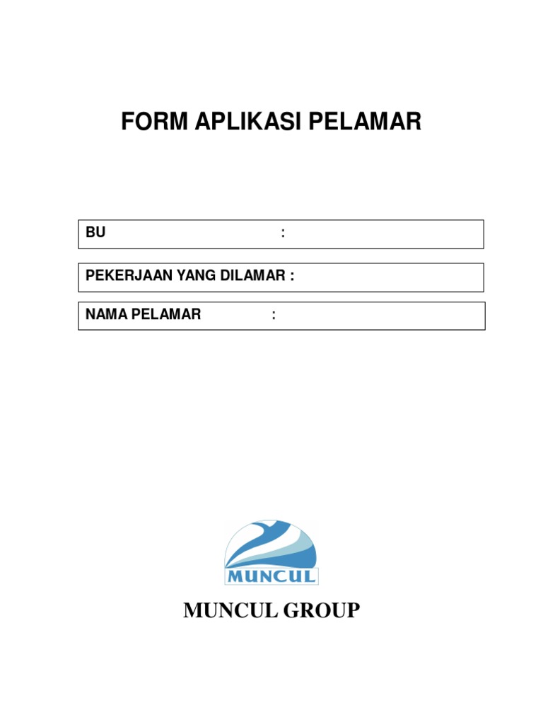 Form Aplikasi Pelamar | PDF