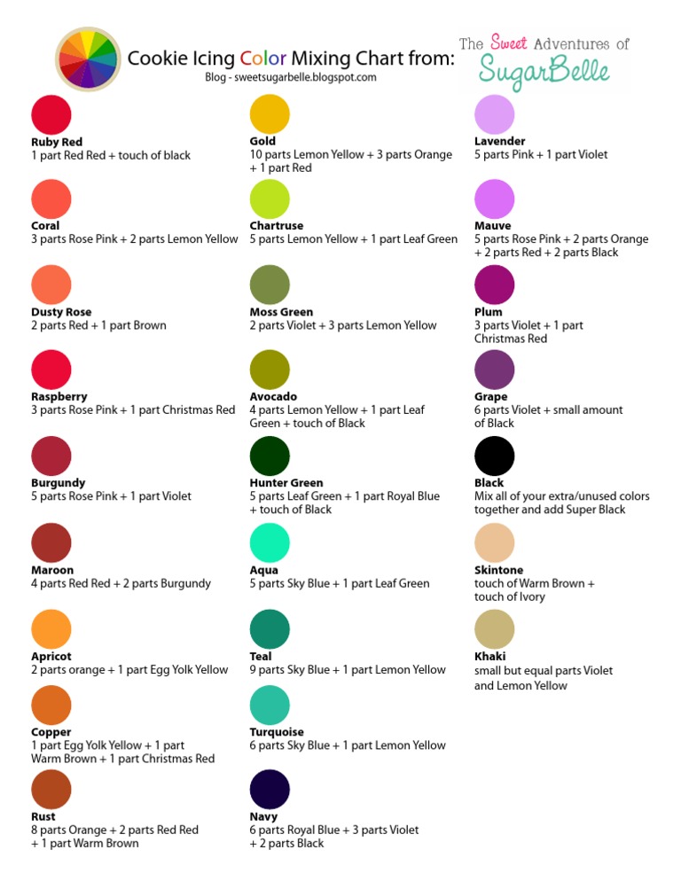 Original Color Chart (Printable Version) | PDF | Yellow | Red
