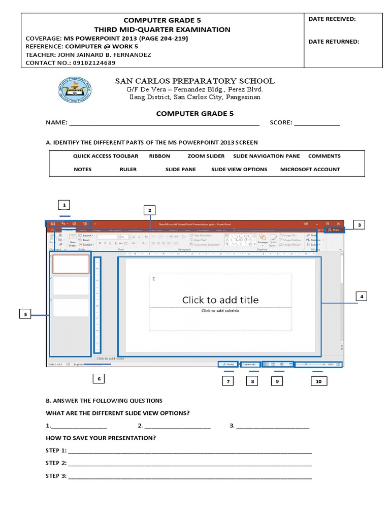 Third Mid Quarter Exam For Computer Grade 5,7,8,9,10 | PDF | Rectangle ...
