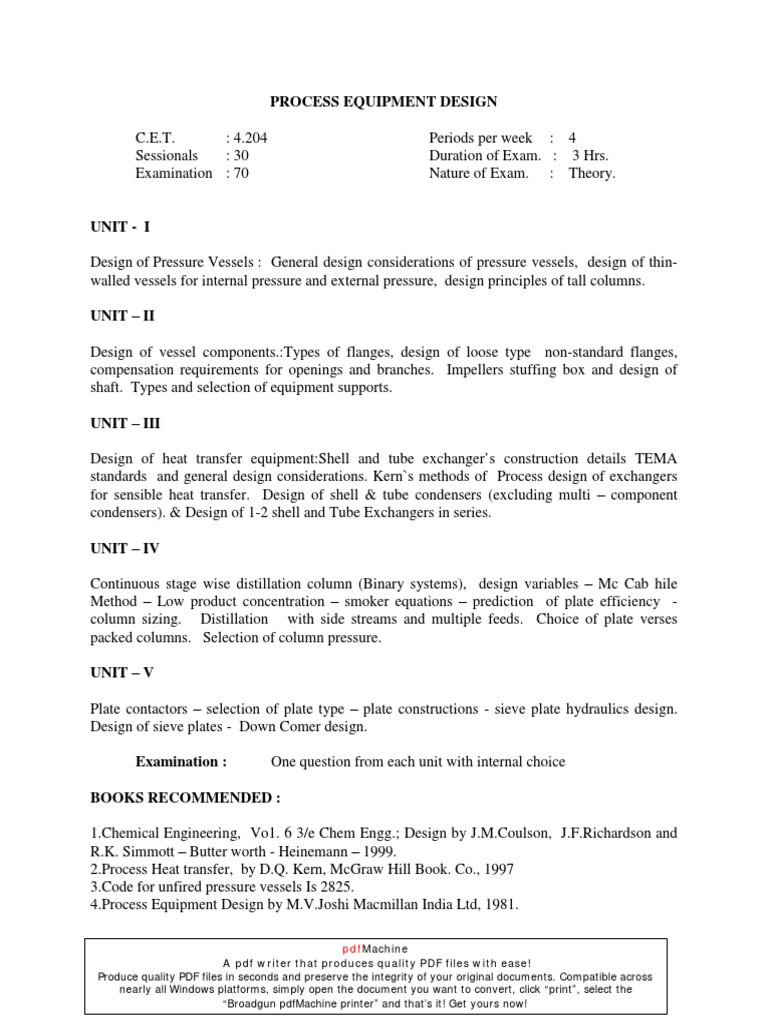 Process Equipment Design | PDF