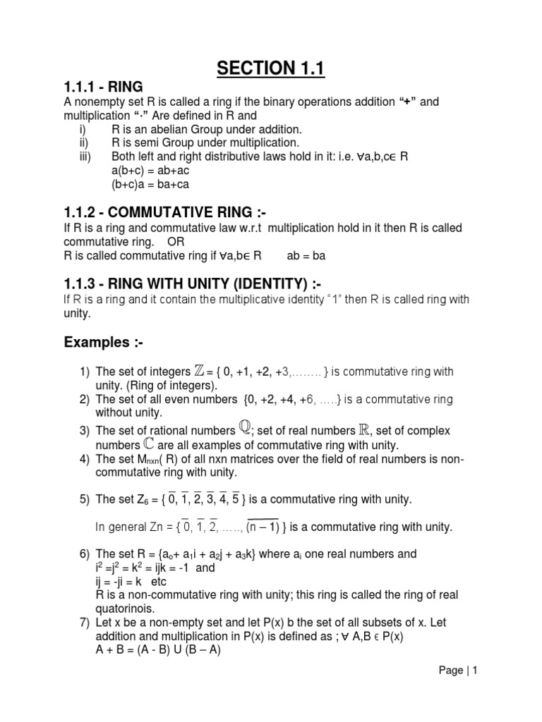 Ring Theory by 601 | PDF | Ring (Mathematics) | Group (Mathematics)