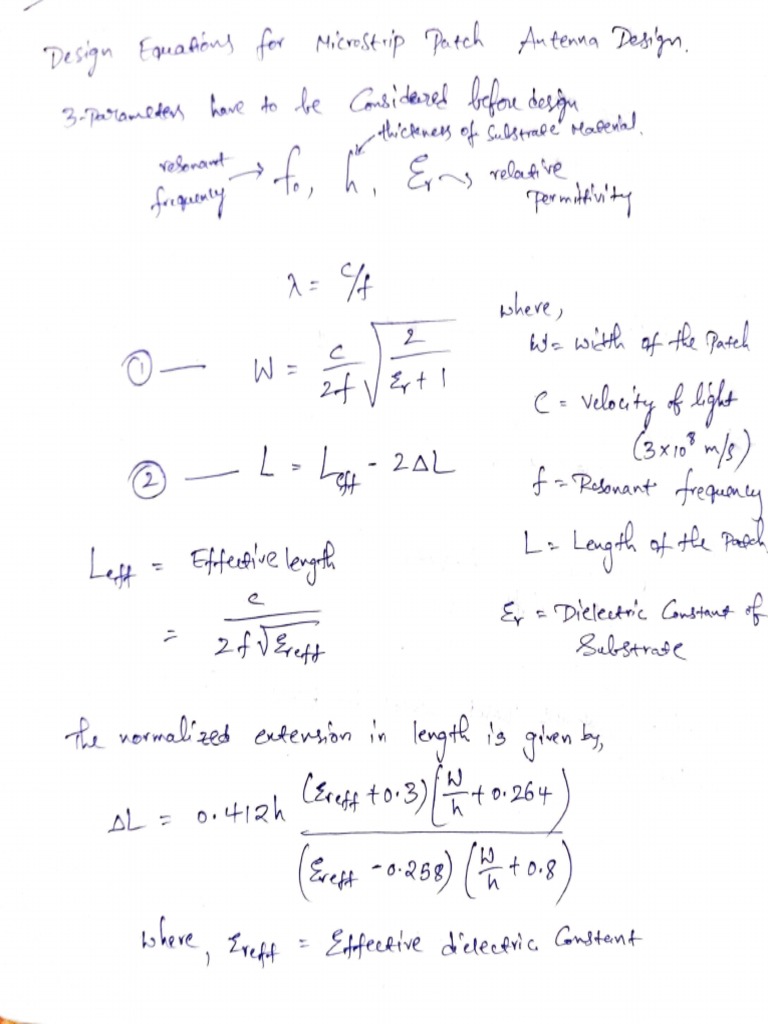 Patch Antenna Design Equations Page1 | PDF