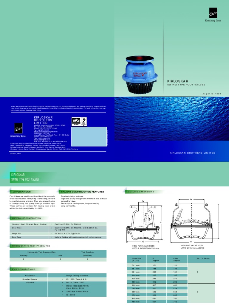 Foot Valve | PDF | Chemical Engineering | Building Engineering